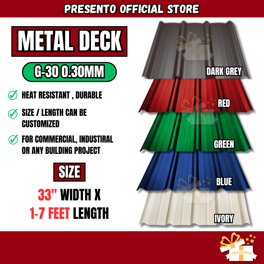 (1 FEET TO 7 FEET) G-30 0.30MM METAL ROOFING ZINC METAL DECK ZINK ...