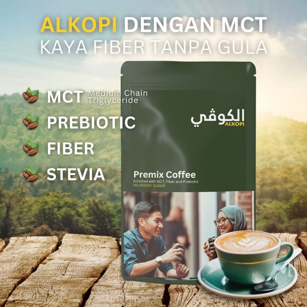 Kopi MCT dengan Prebiotik Fiber tanpa gula (1 pek 15 Sachet 25g ...