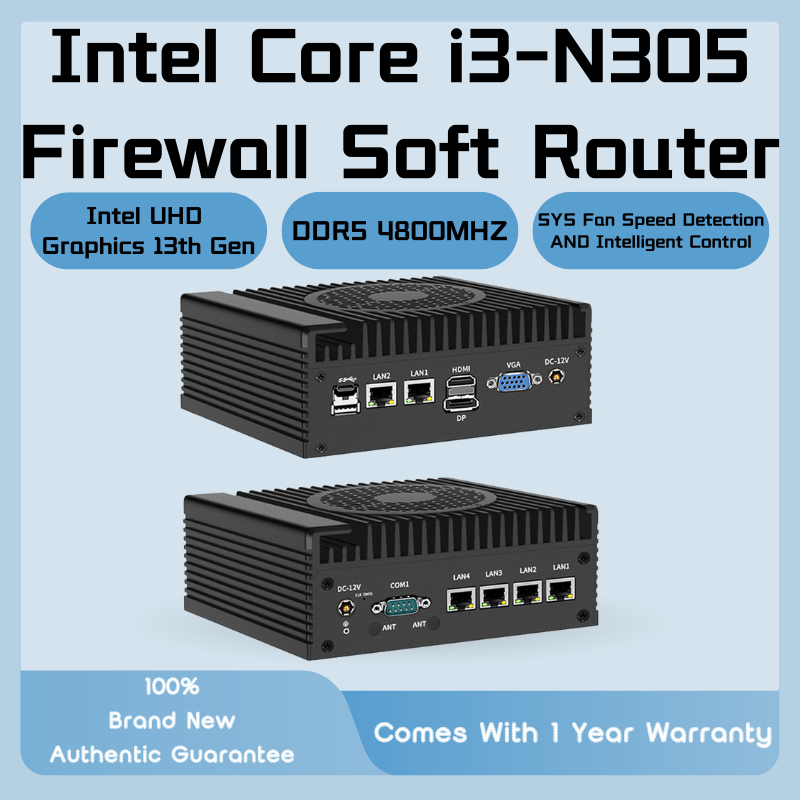 Intel Core i3-N305 Firewall Soft Router ACPi DDR5 4800MHZ SATAll HDMI ...