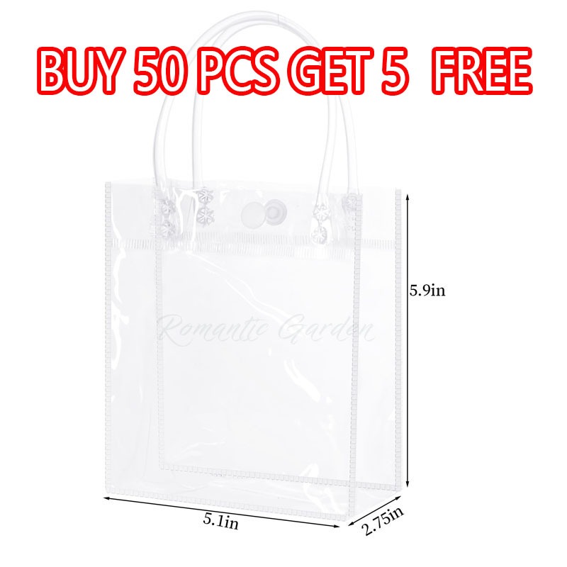 Clear PVC Tote Bag With Button Transparent Shopping Bag Cosmetic Bag ...