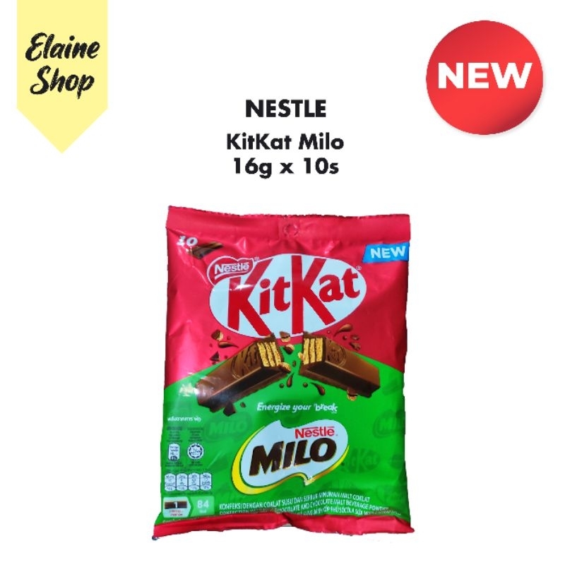 Nestle KitKat Milo 160g (10s x 16g) Confection with Milk Chocolate and Chocolate Malt Beverage ...