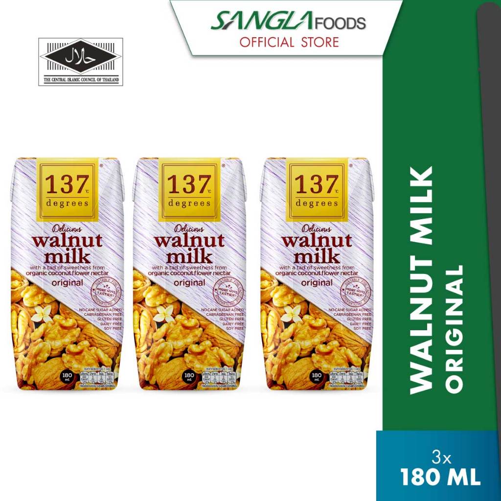 137 degrees Walnut Milk Original (3 x 180ml) Halal certified | Shopee ...