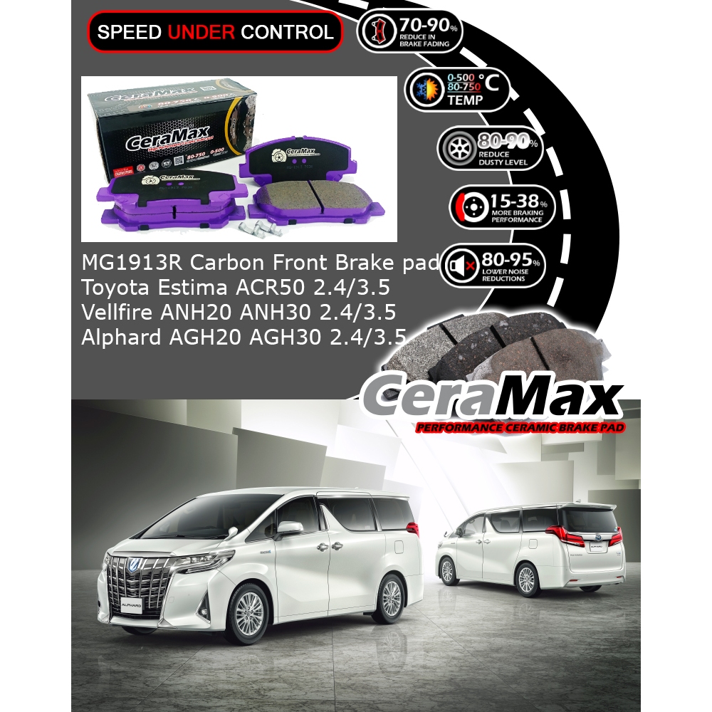 Toyota Alphard Vellfire ESTIMA AGH30 GGH30 Front Ceramax carbon Ceramic ...