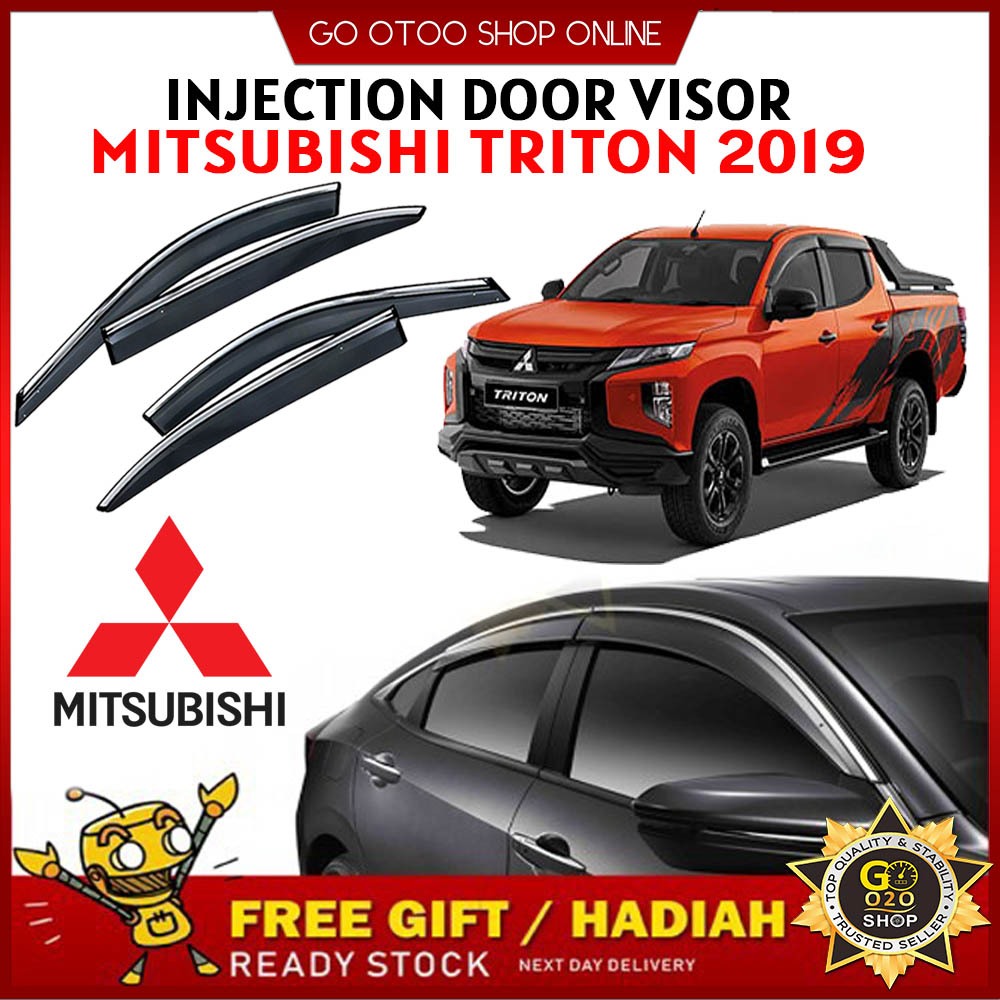 Mitsubishi Triton 2019 Injection Door Visor Air Press Window Chrome ...