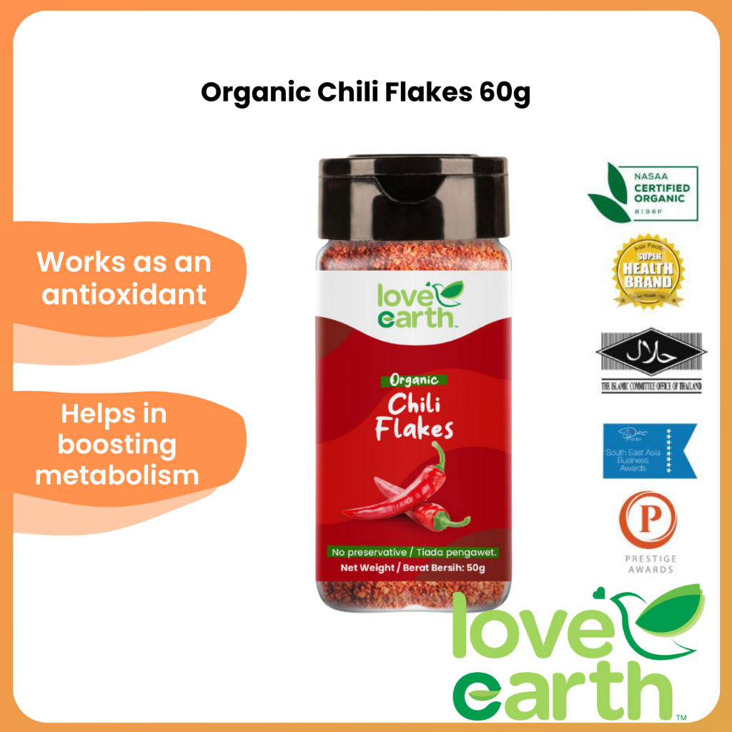 Love Earth Organic Chili Flakes 50g | Shopee Malaysia