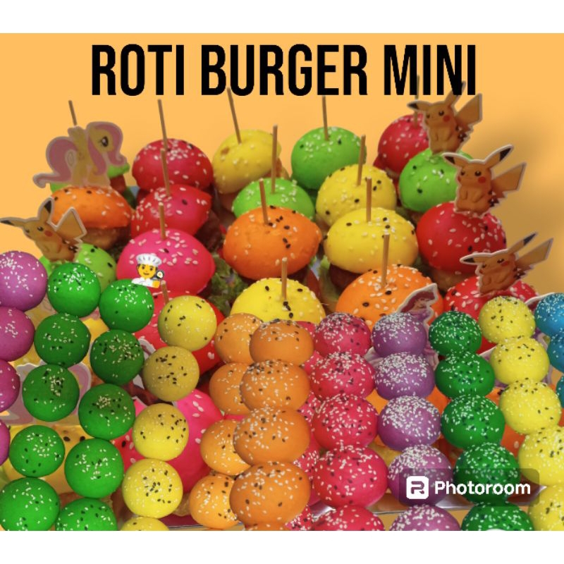 [MUSLIM HOMEMADE] ROTI BURGER MINI BERWARNA - SAIZ MINI/ BESAR SIKIT ...