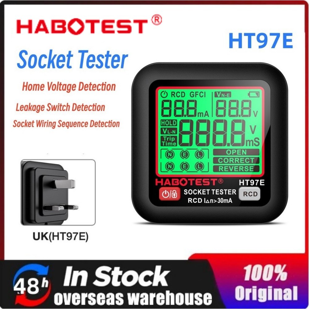 🔥habotest Ht97e Digital Smart Socket Tester Multifunction Socket Voltage Test Socket Detector Uk