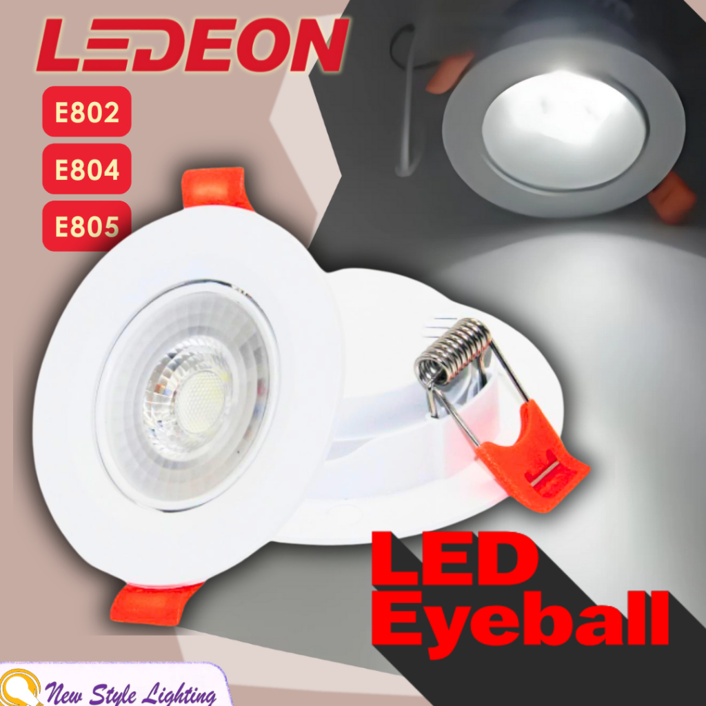 YETPlus LEDEON LED Ceiling Recessed Spotlight Eyeball 3000K Warm White Yellow Light 3C 3 Color ...