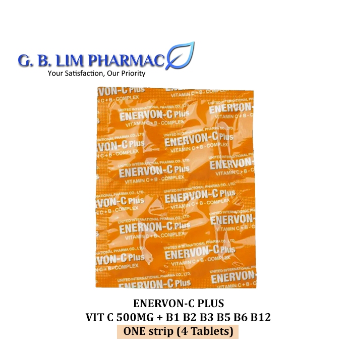 (EXP: 13-SEP-2026 ) ENERVON-C vitamin c + b complex 4 tablets ONE Strip ...