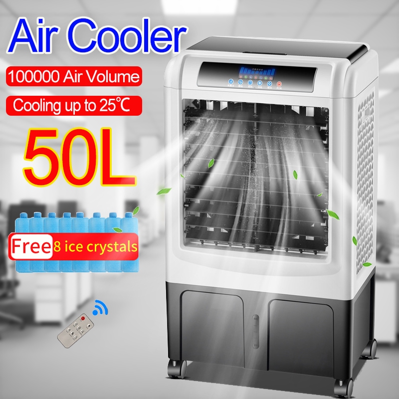 [Ready stock]🔥50L Air Cooler 100cm 3 Speed Remote Control Portable Air ...