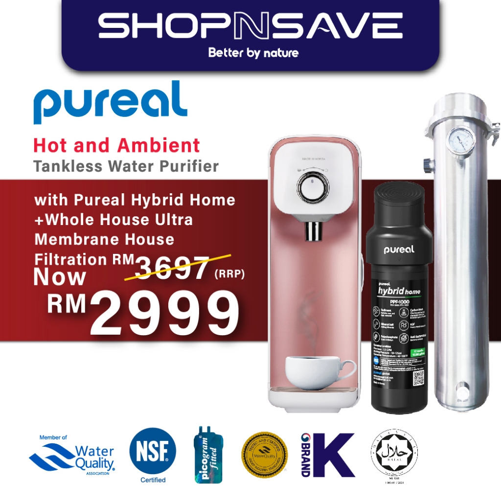 (JAKIM HALAL) AIO Pureal Hot & Hybrid Home Water Purifier + Ultra ...