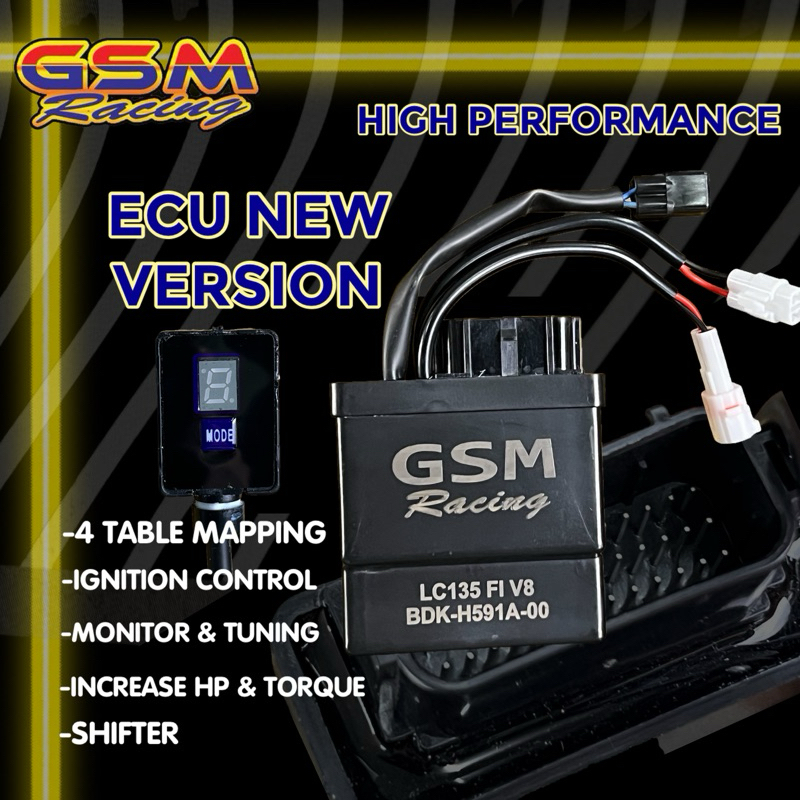 ECU GSM RACING NEW VERSION 4 MODE - Y16 /Y15 V1/V2 / RS150/ VARIO ...