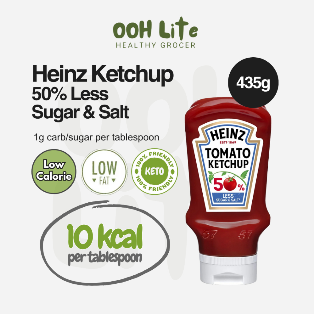 [Low Calorie] Heinz Tomato Ketchup 50% Less Sugar & Salt 400ml ...