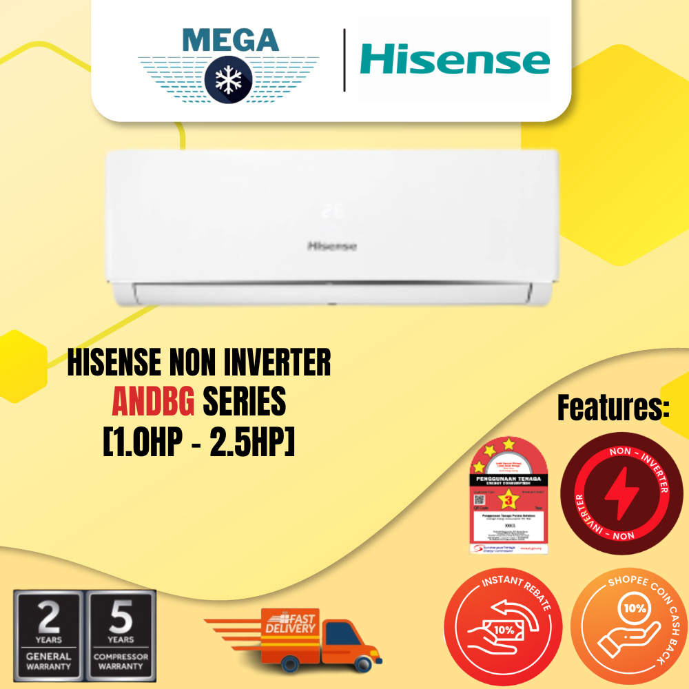 HISENSE 1.0HP - 2.5HP R32 AIR COND ANDBG SERIES NON INVERTER AIRCOND ...