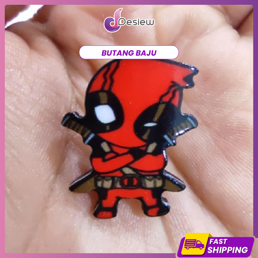 1pc Butang Baju Melayu Budak Spiderman Venom Deadpool Superman ...