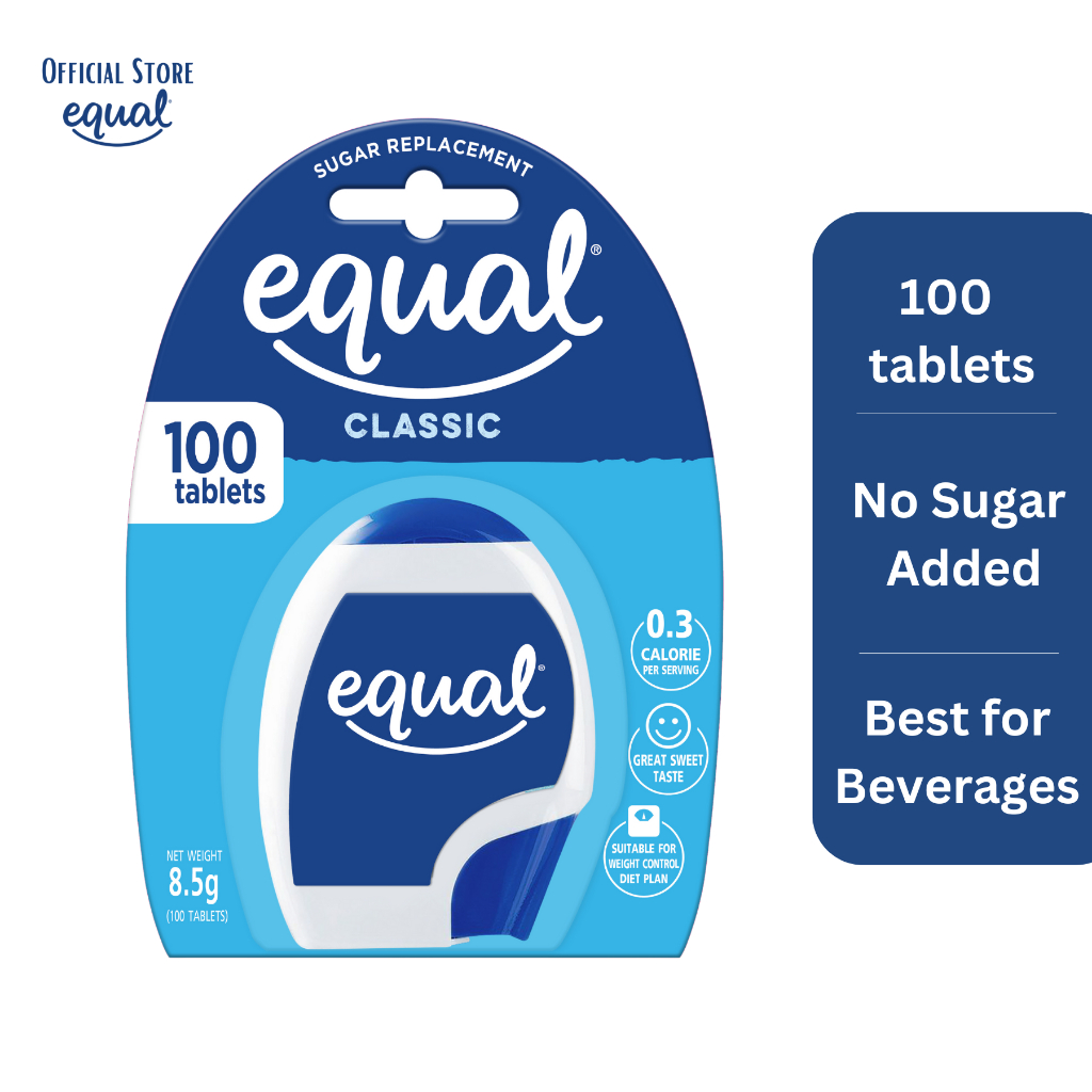 EQUAL CLASSIC 100 tablets, Low Calorie Sweetener Tablets, Sugar ...