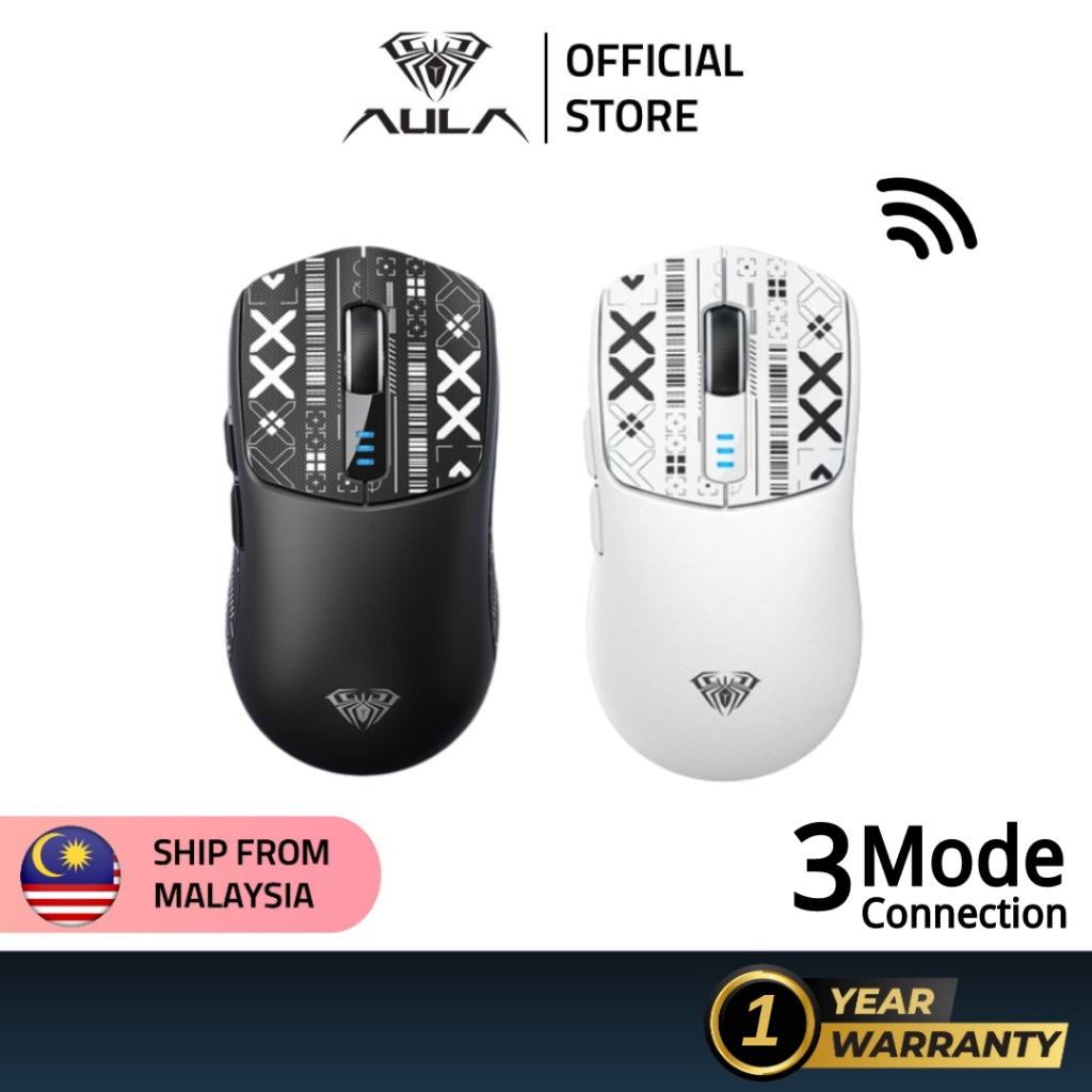 AULA SC580X Gaming Mouse 3 Mode 2.4G USB Bluetooth Wireless Mouse ...