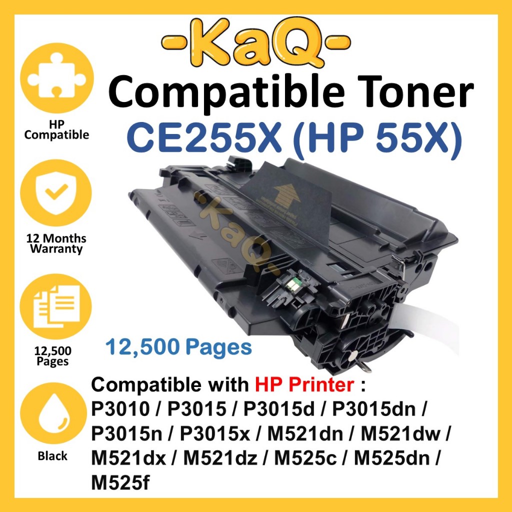 HP 55A Compatible CE255A HP 55X Black CE255X Toner for HP LaserJet ...