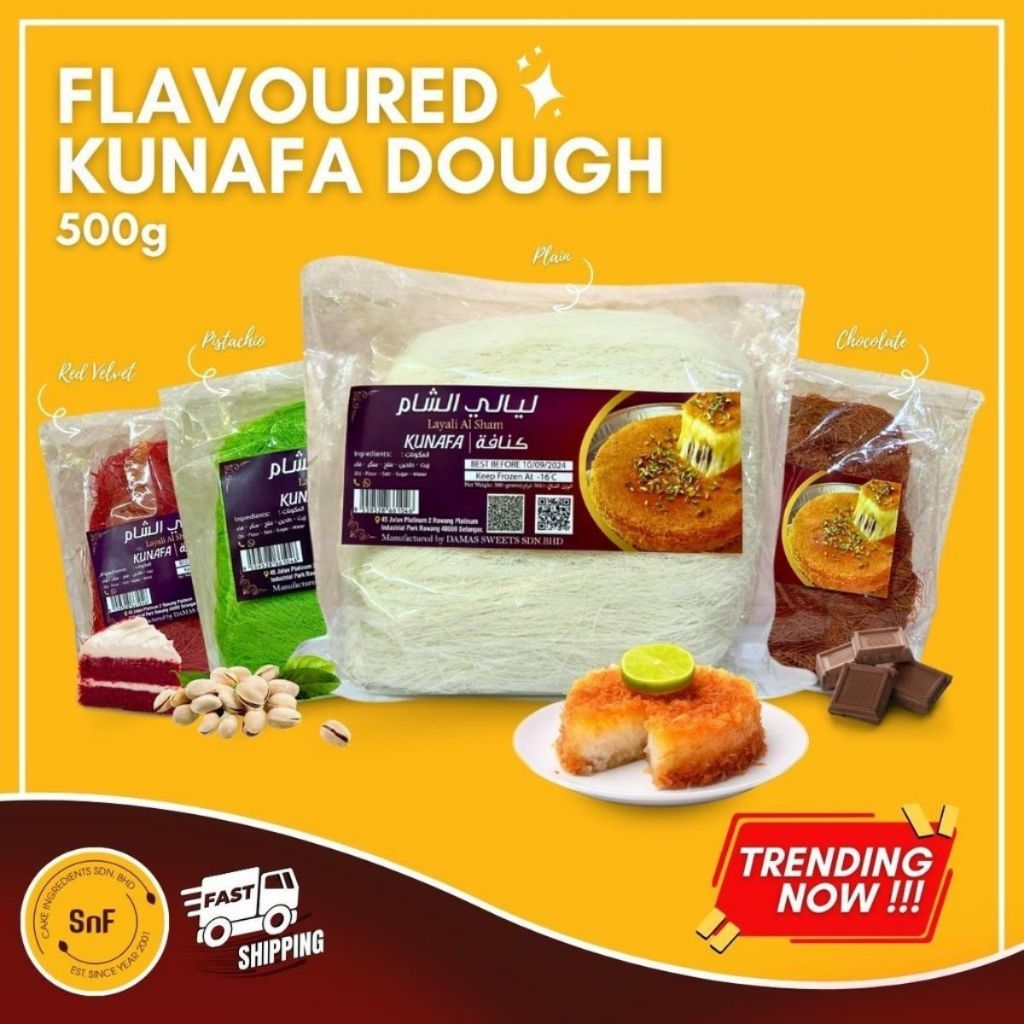 Flavoured Kunafa Dough Kunafa Pastry Plain Green Pistachio Chocolate ...