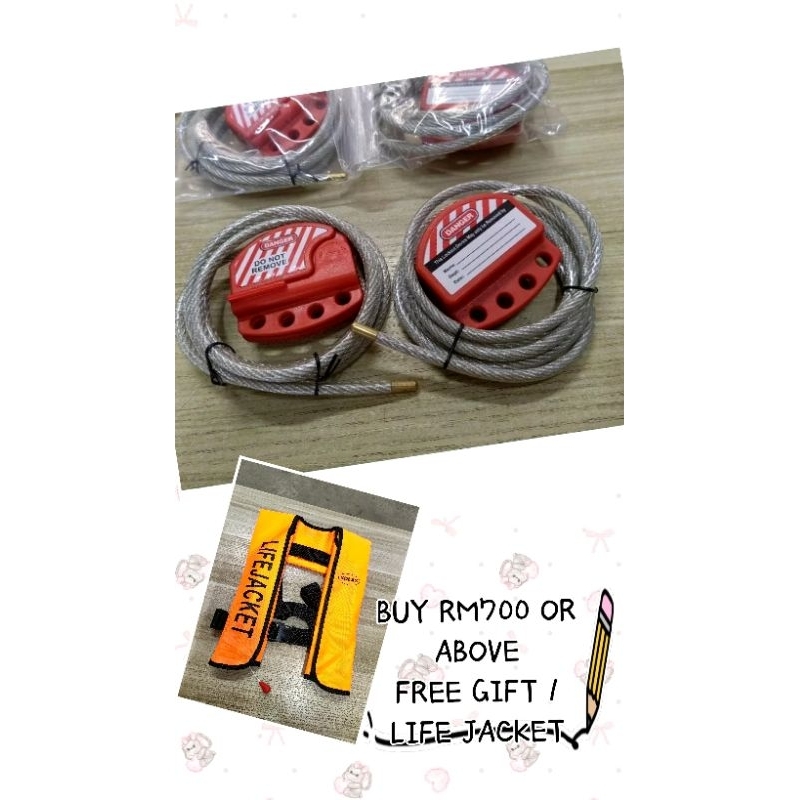 LOTO SAFETY LOCKOUT ADJUSTABLE CABLE LOCKOUT | Shopee Malaysia