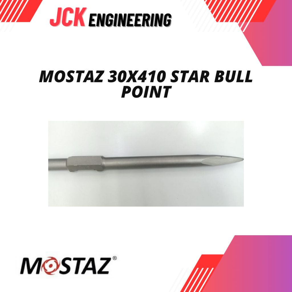 MOSTAZ 30x410 STAR BULL POINT Pen Chisel Point Cold Chisel Konkrit ...