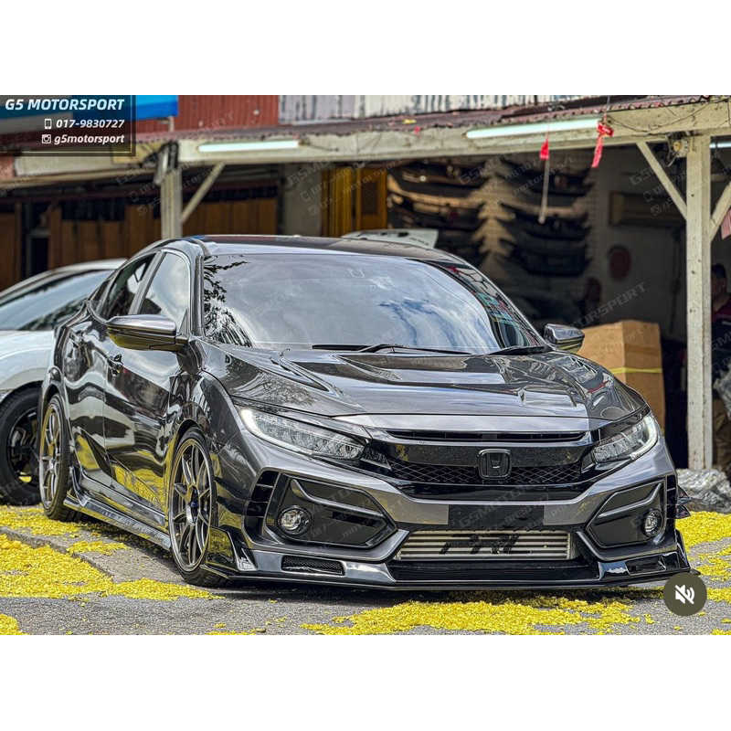 Honda Civic FC Type R Bumper Evs Front Lips Gloss Black (1 pcs ...