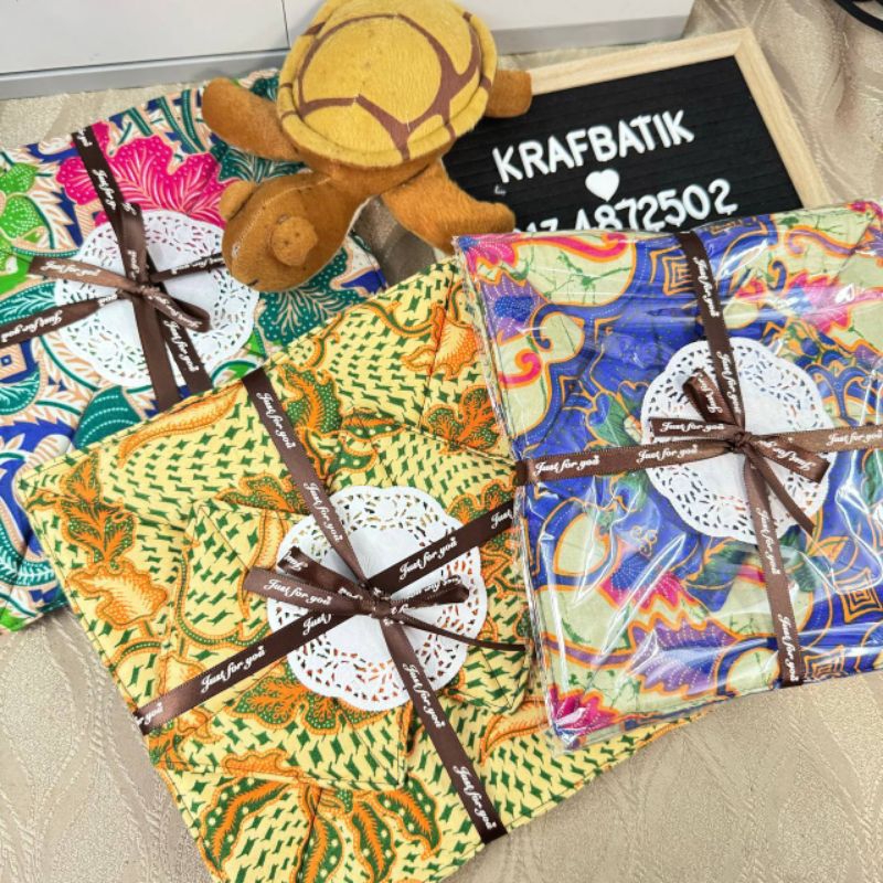 [GIFTSET] Set Coaster Batik handmade doorgift for event wedding ...