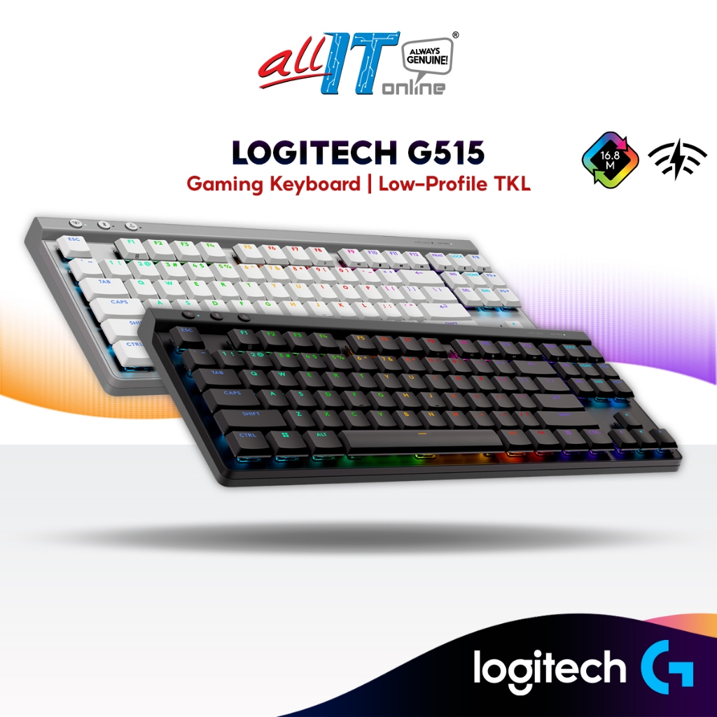 Logitech G515 LIGHTSPEED TKL Low Profile Wireless Gaming Keyboard ...