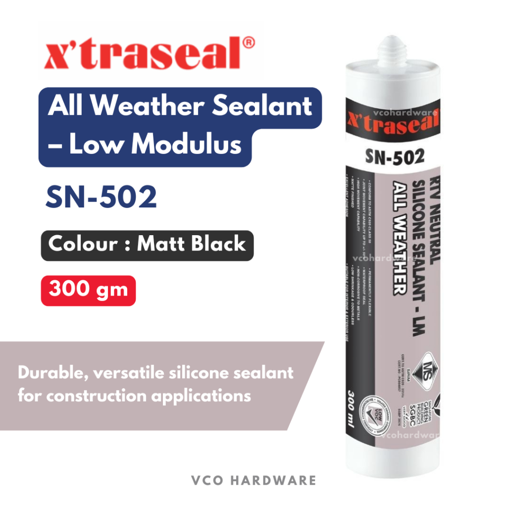 300 gm X'traseal SN-502 All Weather Sealant – Low Modulus Matt Black ...