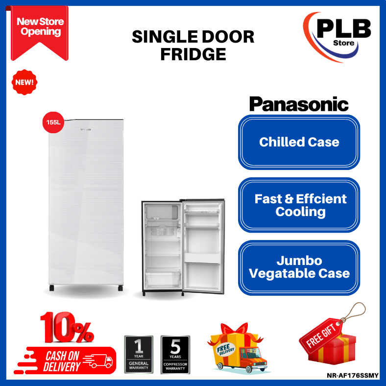 PANASONIC SINGLE DOOR REFRIGERATOR NR-AF176SSMY (161L/164L) | Shopee ...
