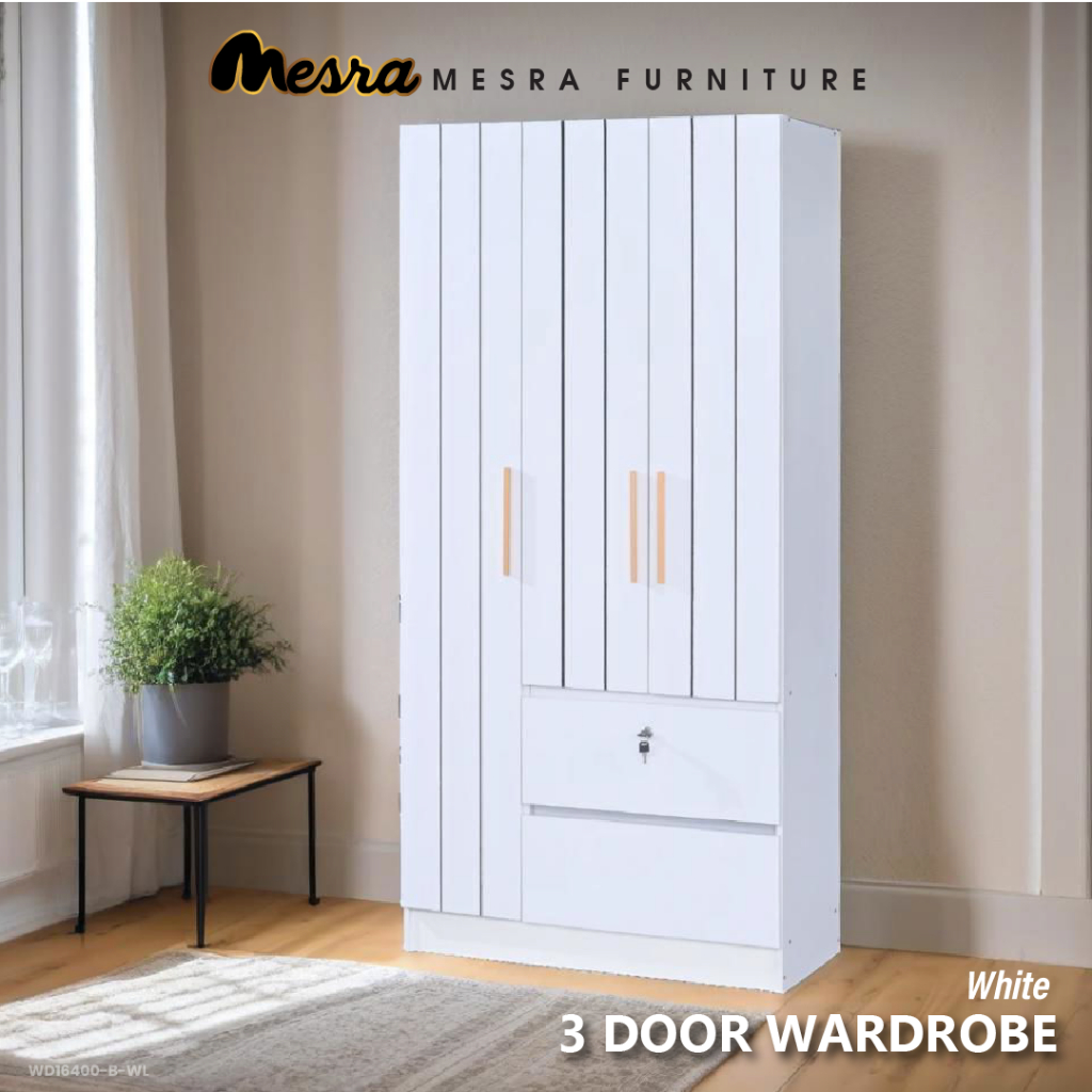 MESRA-4Door Wardrobe / 4 ft 4 Door / 4 Kaki Almari Baju / Bedroom Set ...