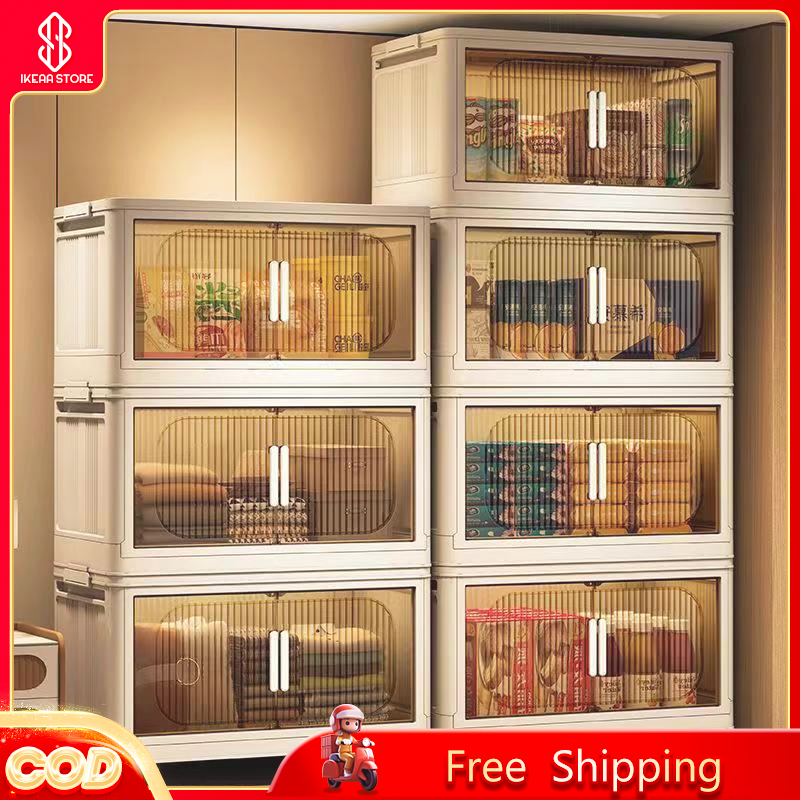 IKEA Foldable Multipurpose Stackable Storage Cabinet 2 Doors Storage ...