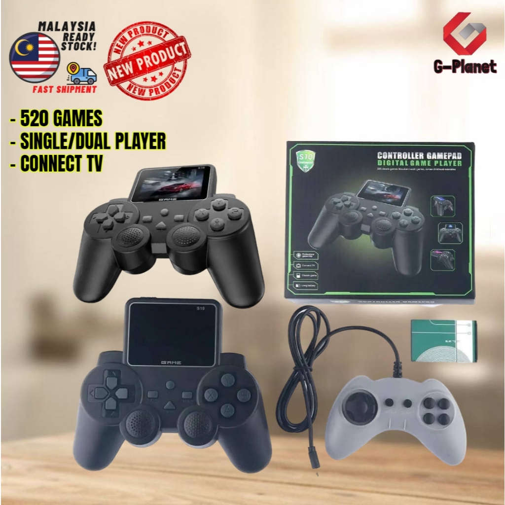 S10 Mini Remote Control Handles Handheld Console 520 Games 2.4-inch AV ...