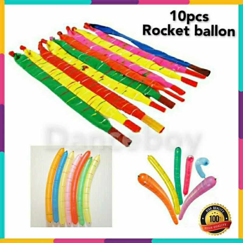 (10pcs)Rocket Balloons Toy/Party Balloon/火箭气球/belon panjang | Shopee ...
