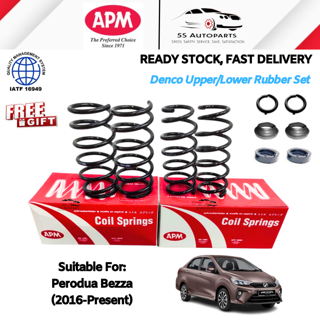 APM Perodua Bezza (2016-Present) Standard Coil Spring Front & Rear Set ...