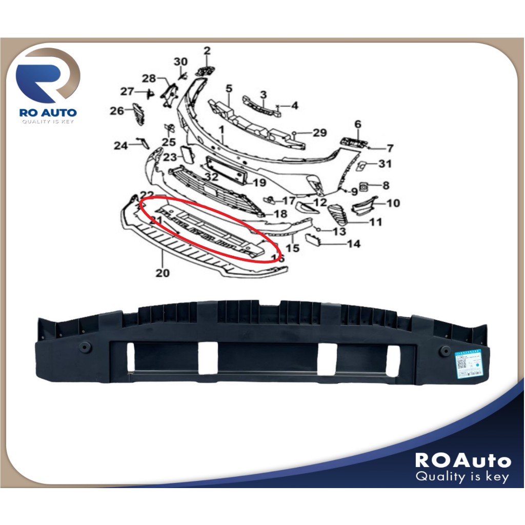 100% ORIGINAL GEELY BUMPER SPOILER BRACKET LOWER INNER DALAM BRACKET ...
