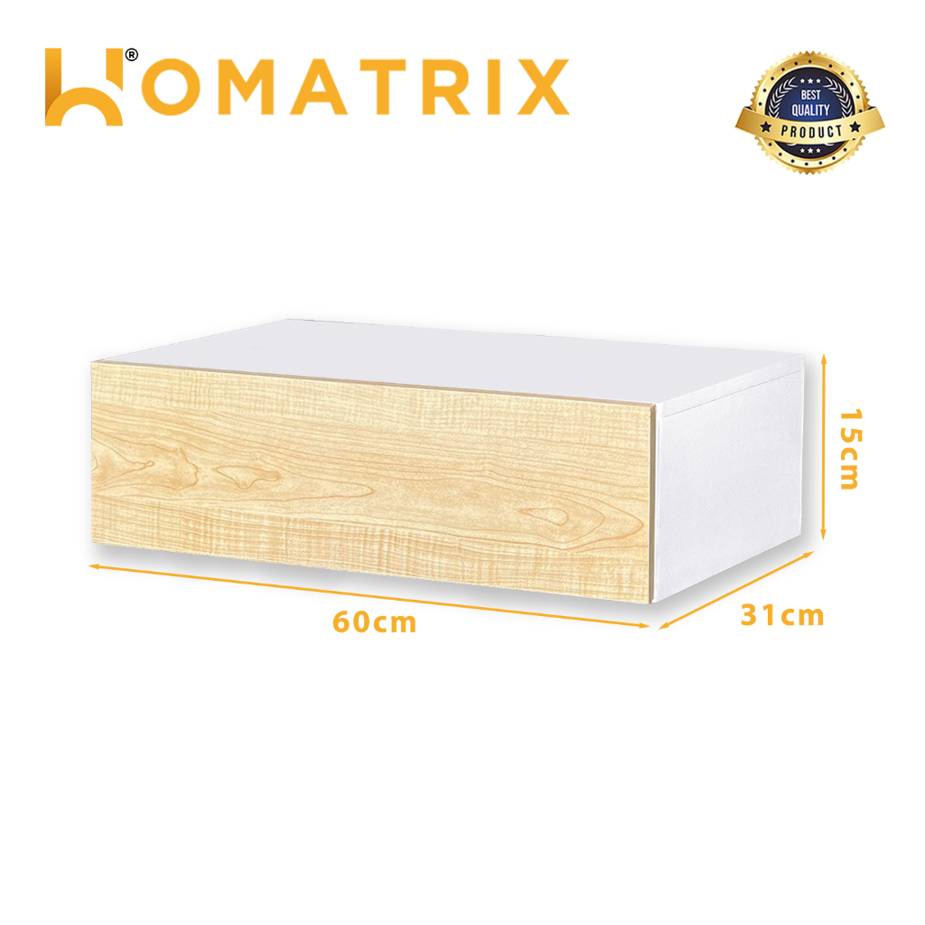 HOMATRIX Wall Mounted Drawer Bedside Table Shelf Cabinet Make Up ...