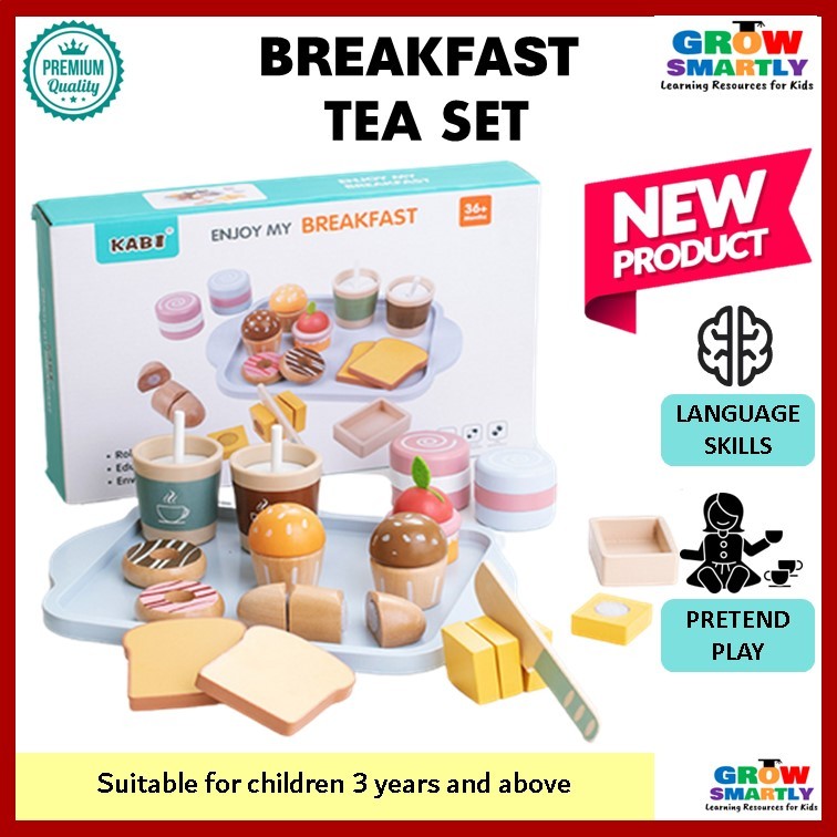 KABI Breakfast Set High Tea Toys Tea Set Toys Food Toys Bread Toy ...