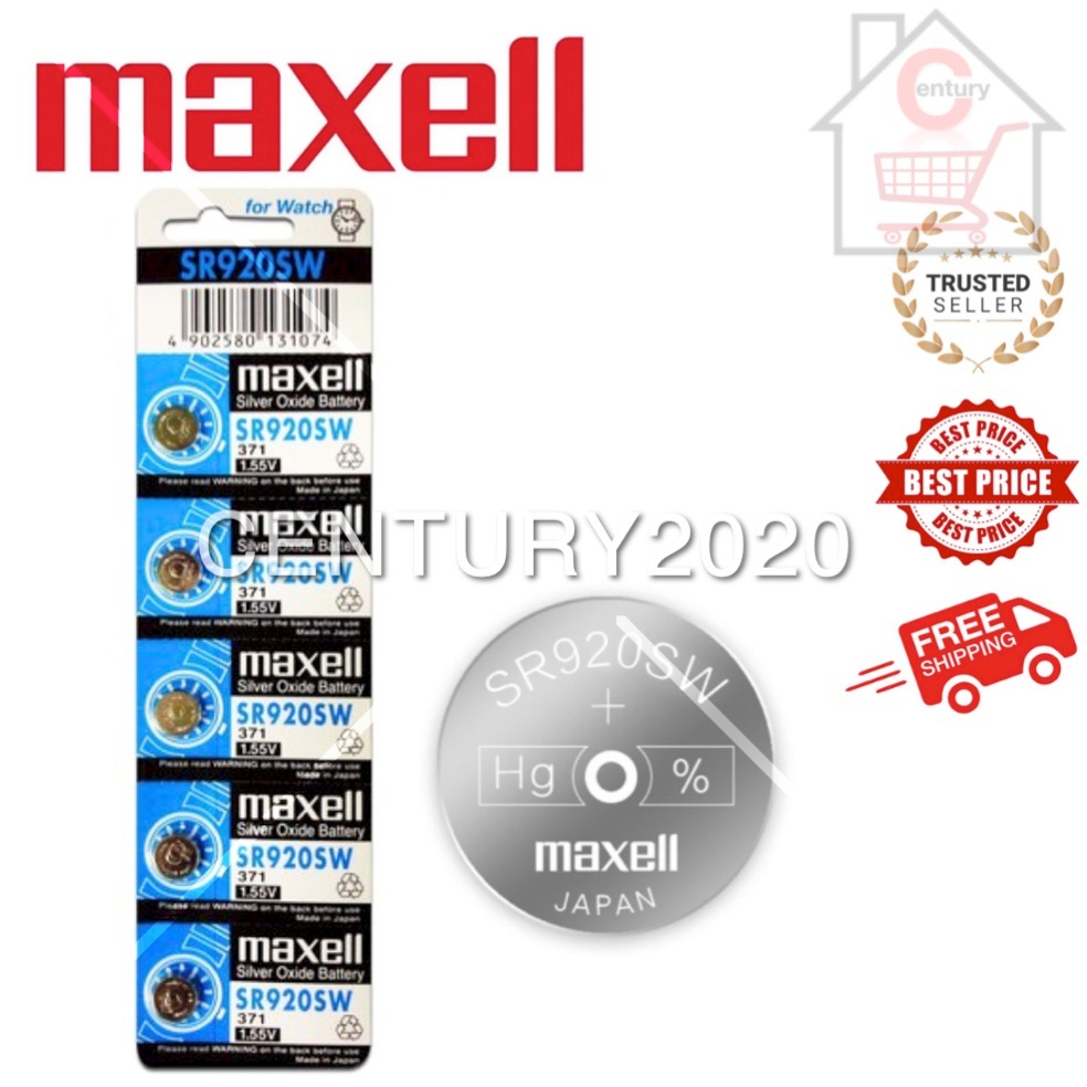 MAXELL 371 Silver Oxide Battery SR920SW Original 5pcs/card | Shopee ...