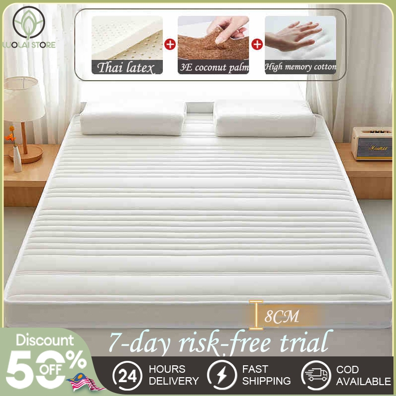 LUOLAI 🔥Matress Thicker Tilam Soft Tatami 3E coconut palm King/Queen ...