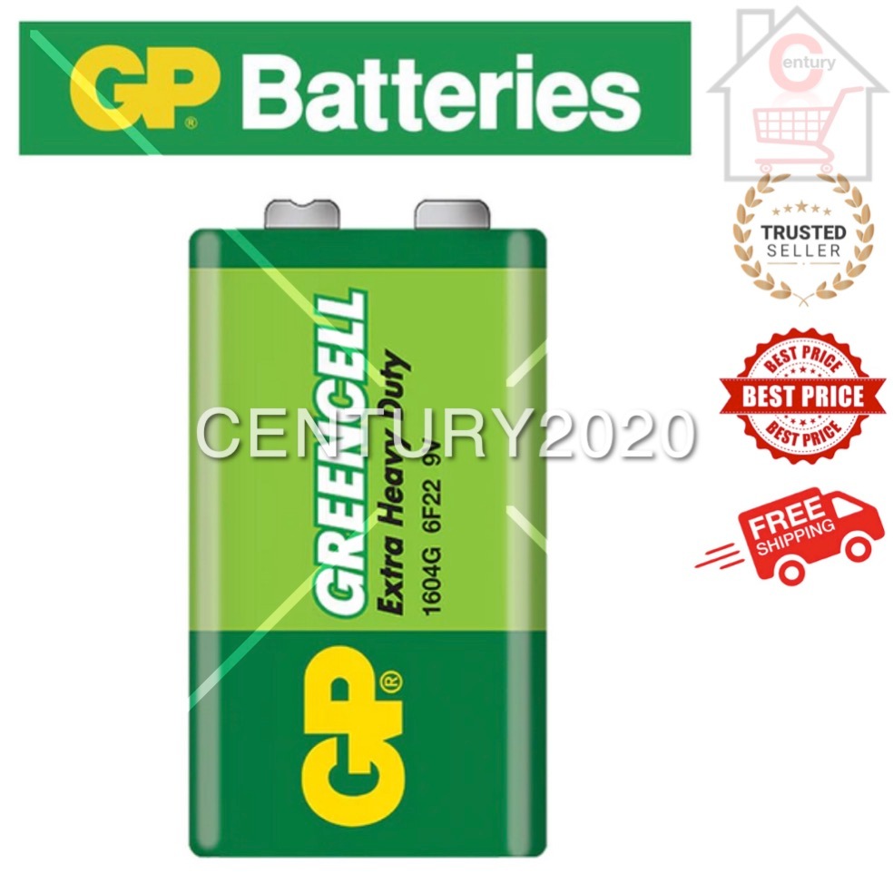 GP Greencell 9V Block 1604G 6F22 6LR61 Extra Heavy Duty Battery 1 PCS | Shopee Malaysia