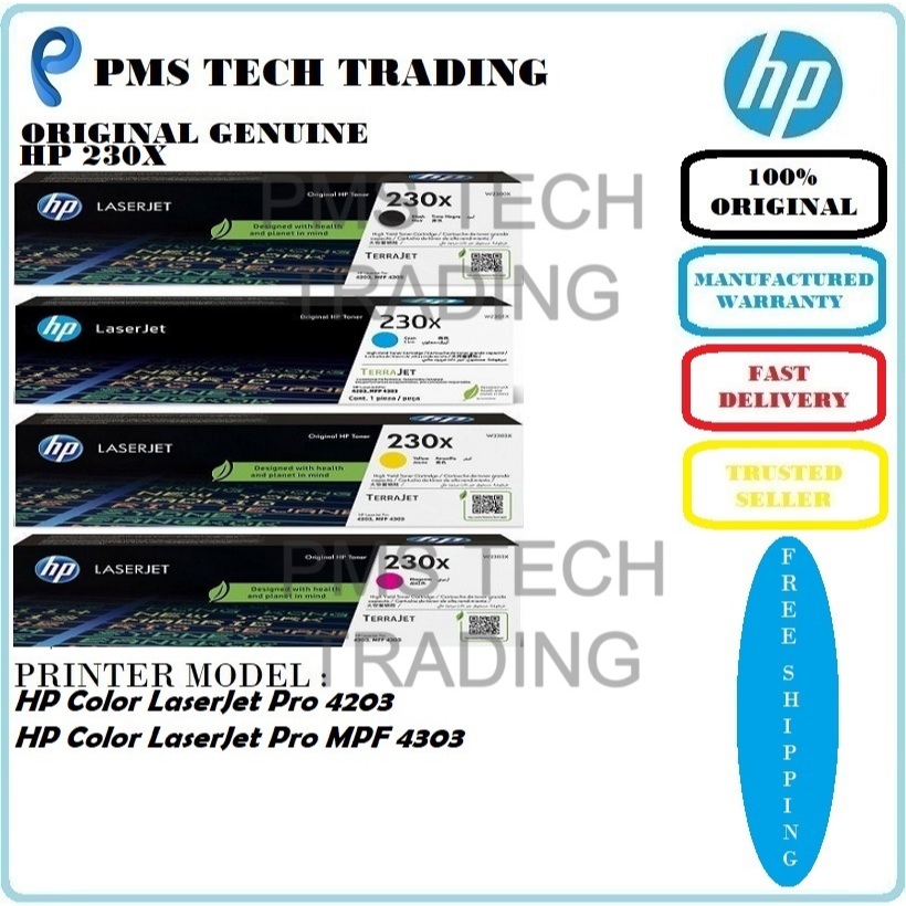 HP ORIGINAL CARTRIDGE 230X W2300X W2301X W2302X W2303X Pro 4203 PRO MPF ...