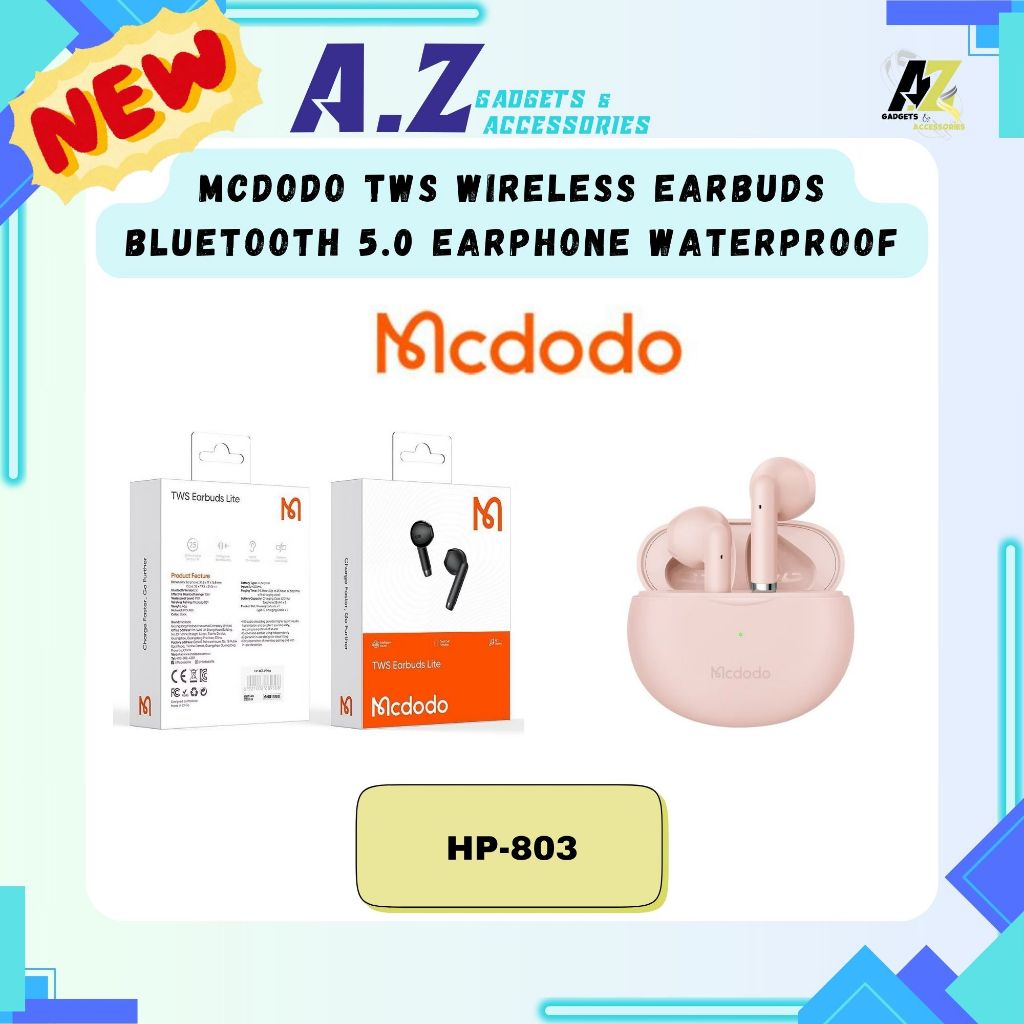 Mcdodo TWS Wireless Earbuds Bluetooth 5.0 Earphone Waterproof HP-803 | Shopee Malaysia