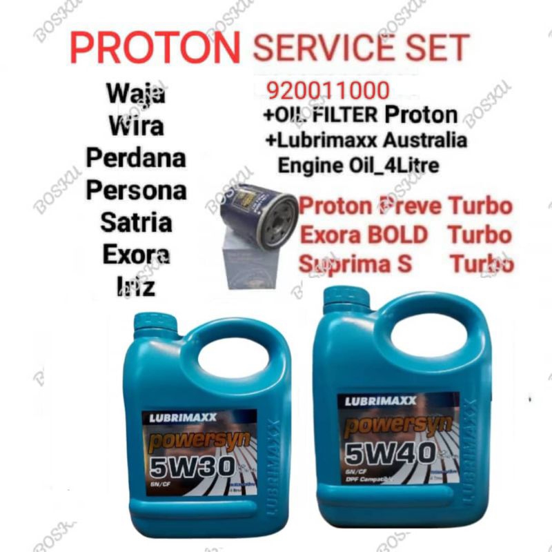 Proton SAGA IRIZ BLM WAJA WIRA SATRIA EXORA Service Set (Lubrimaxx ...