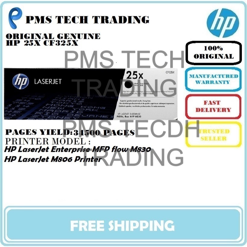 HP ORIGINAL LASERJET CARTRIDGE 25X CF325X MFP flow M830 M806 Printer ...