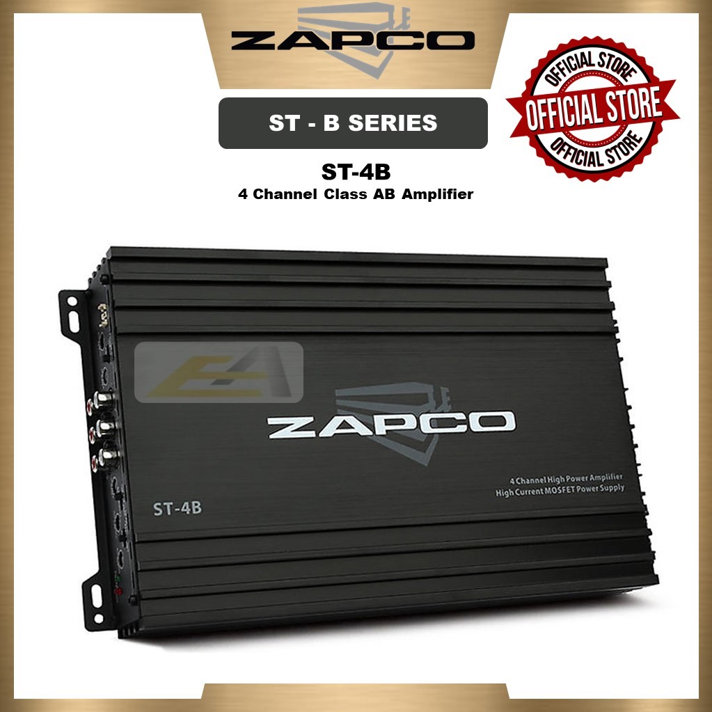ZAPCO | Car Audio 4 Channel Class AB Amplifier | ST-B SERIES | ST-4B ...