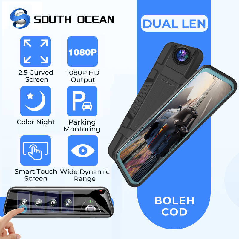 South Ocean New 10'' IPS Touch Screen Dash Cam Recorder Full HD 1080P ...