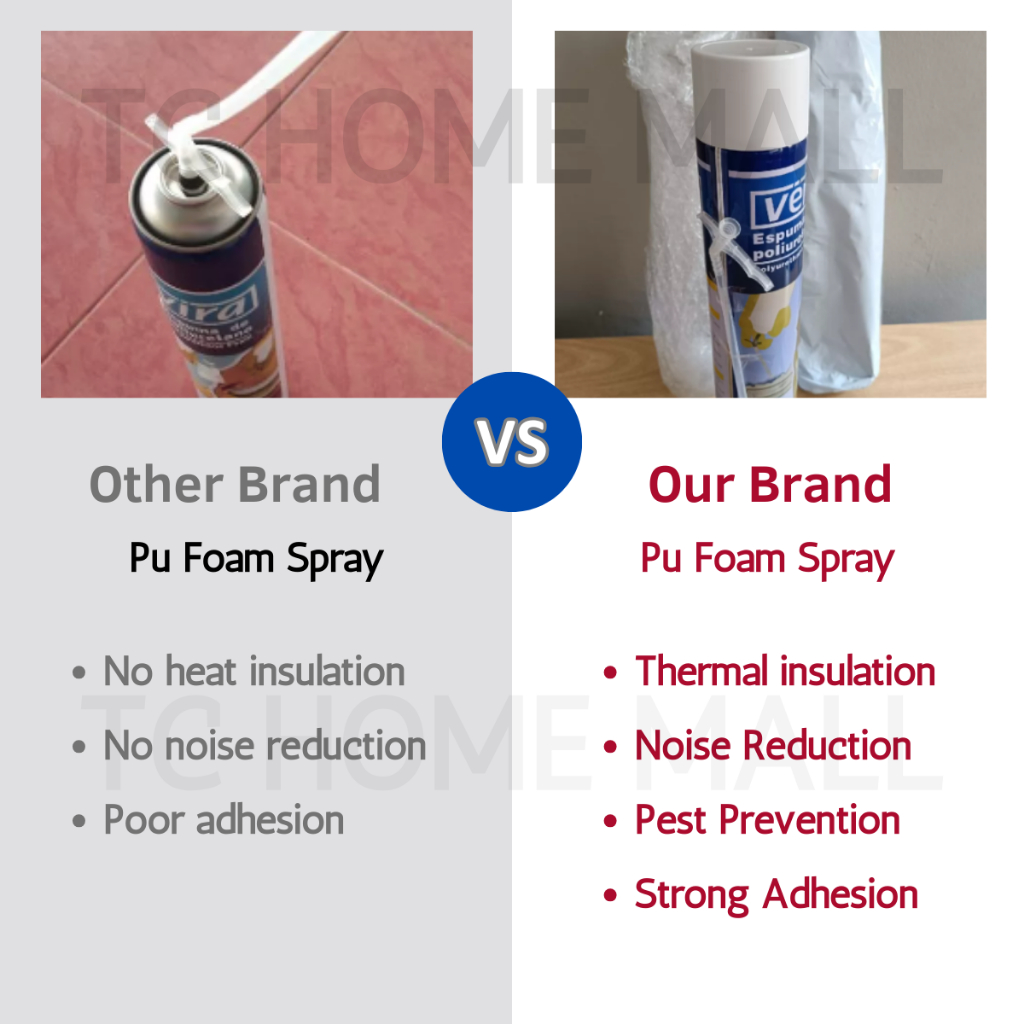 Vira Polyurethane Foam PU Foam Spray 750ml Waterproof Tutup Lubang Batu Angin Dinding #43 (TC ...