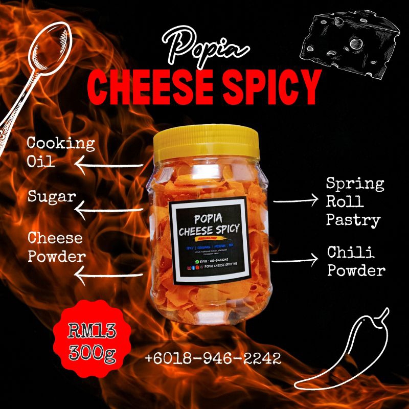 POPIA CHEESE SPICY | CHEESE ORIGINAL | SUSU NESTUM 300g+🌾🌶️🧀 | Shopee ...