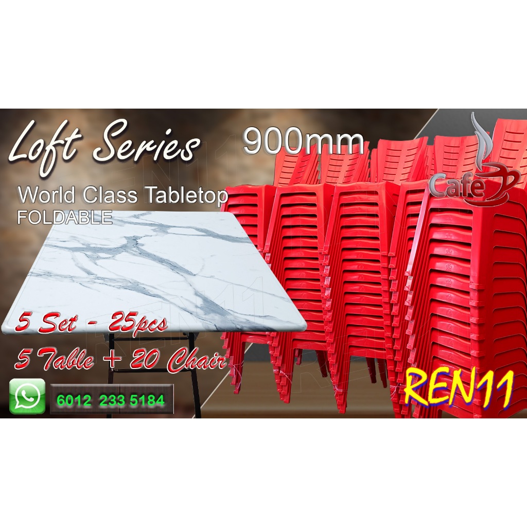 Cafe,Dining table ,Restoran Furniture ,Meja Makan, White marble - 900mm ...